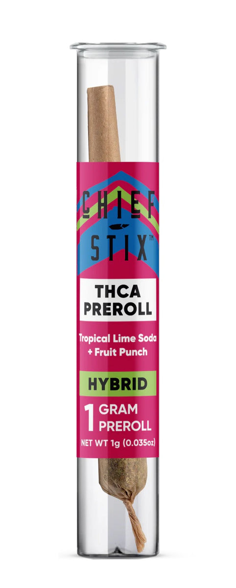 Chiefstix Tropical Lime Soda + Fruit Punch 1g THCa Preroll (Hybrid ...